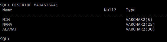 Bahasa Query Terstruktur: Penjelasan perintah dasar SQL Oracle (part1)