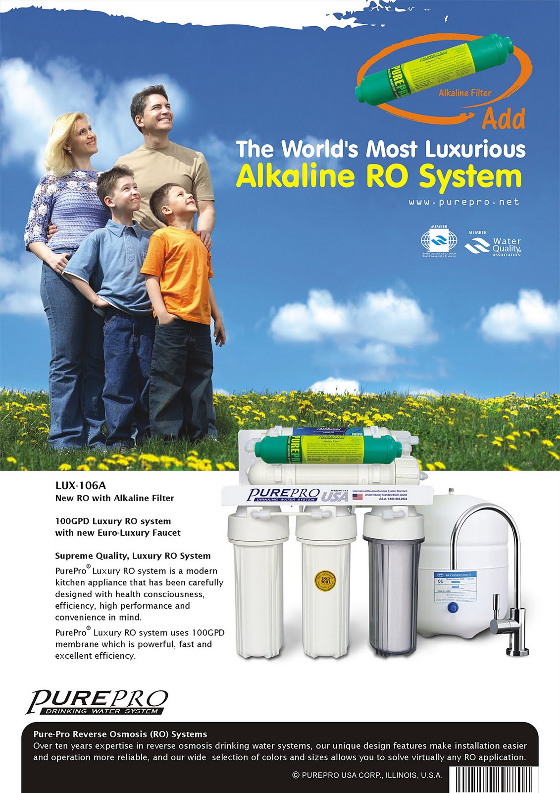 PurePro® LUX-106A Reverse Osmosis Water Filtration System