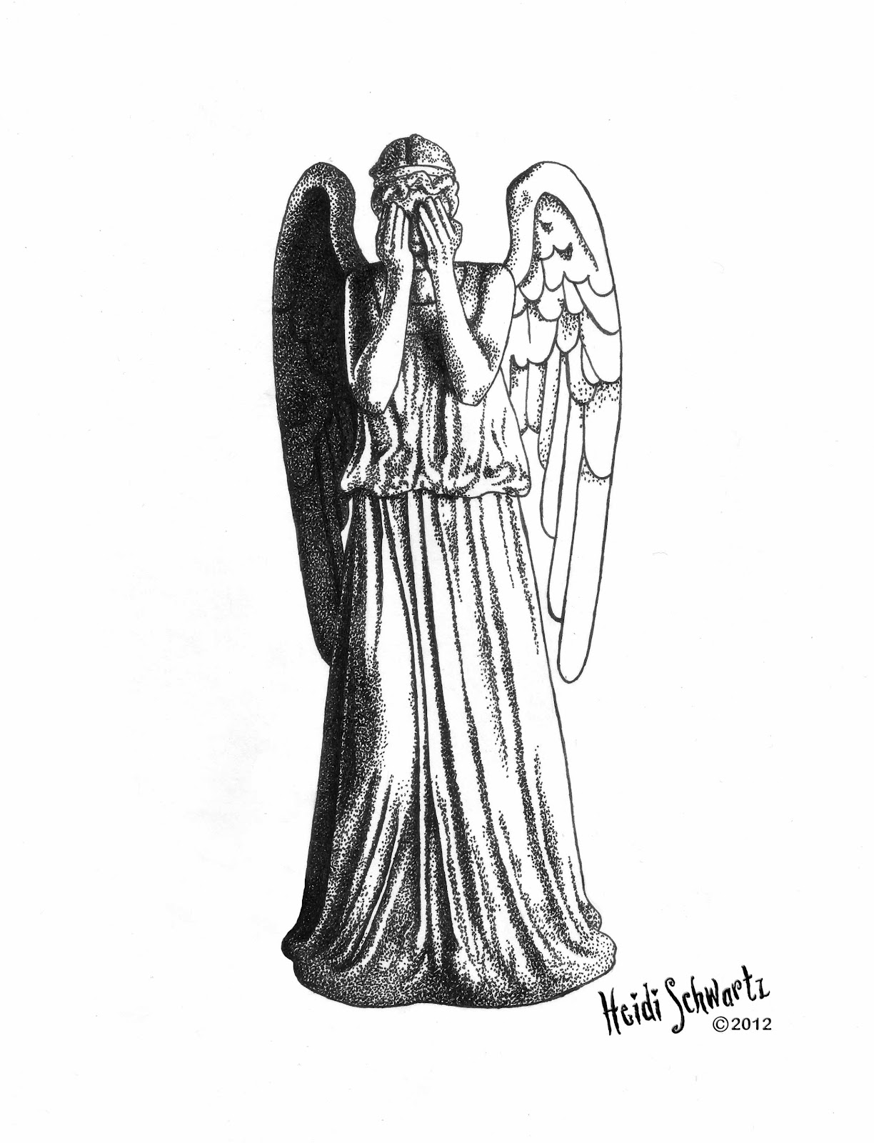 Doctor Who Weeping Angels Sketches Sketch Coloring Page