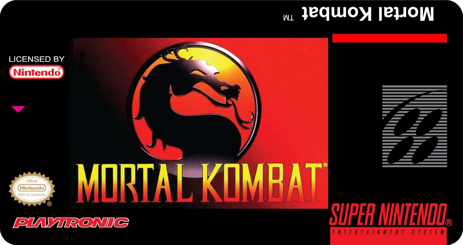 Super Nintendo Labels: Mortal Kombat (Playtronic) Releitura da label ...