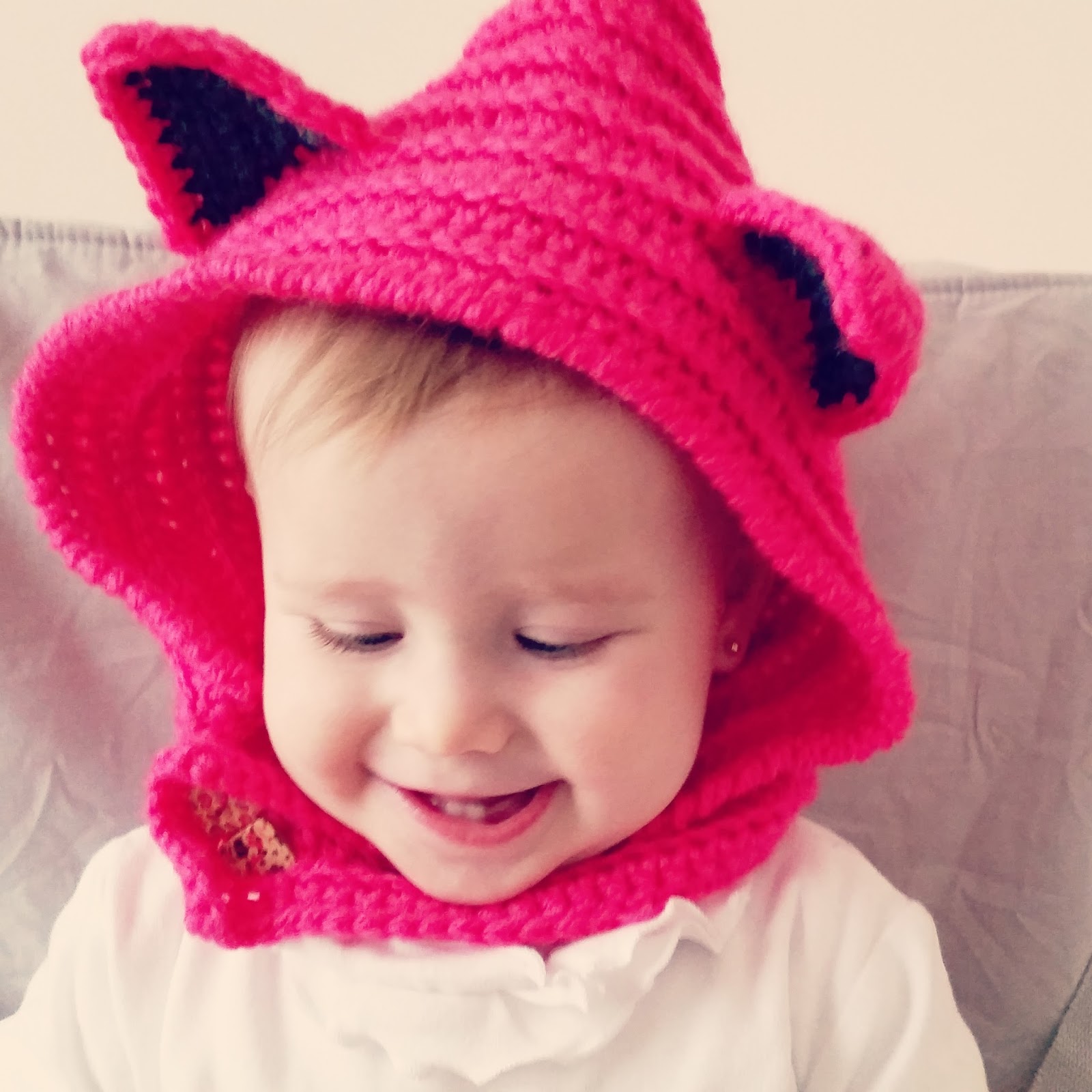 CUELLO CAPUCHA CON OREJAS DE GATO - Ahuyama Crochet