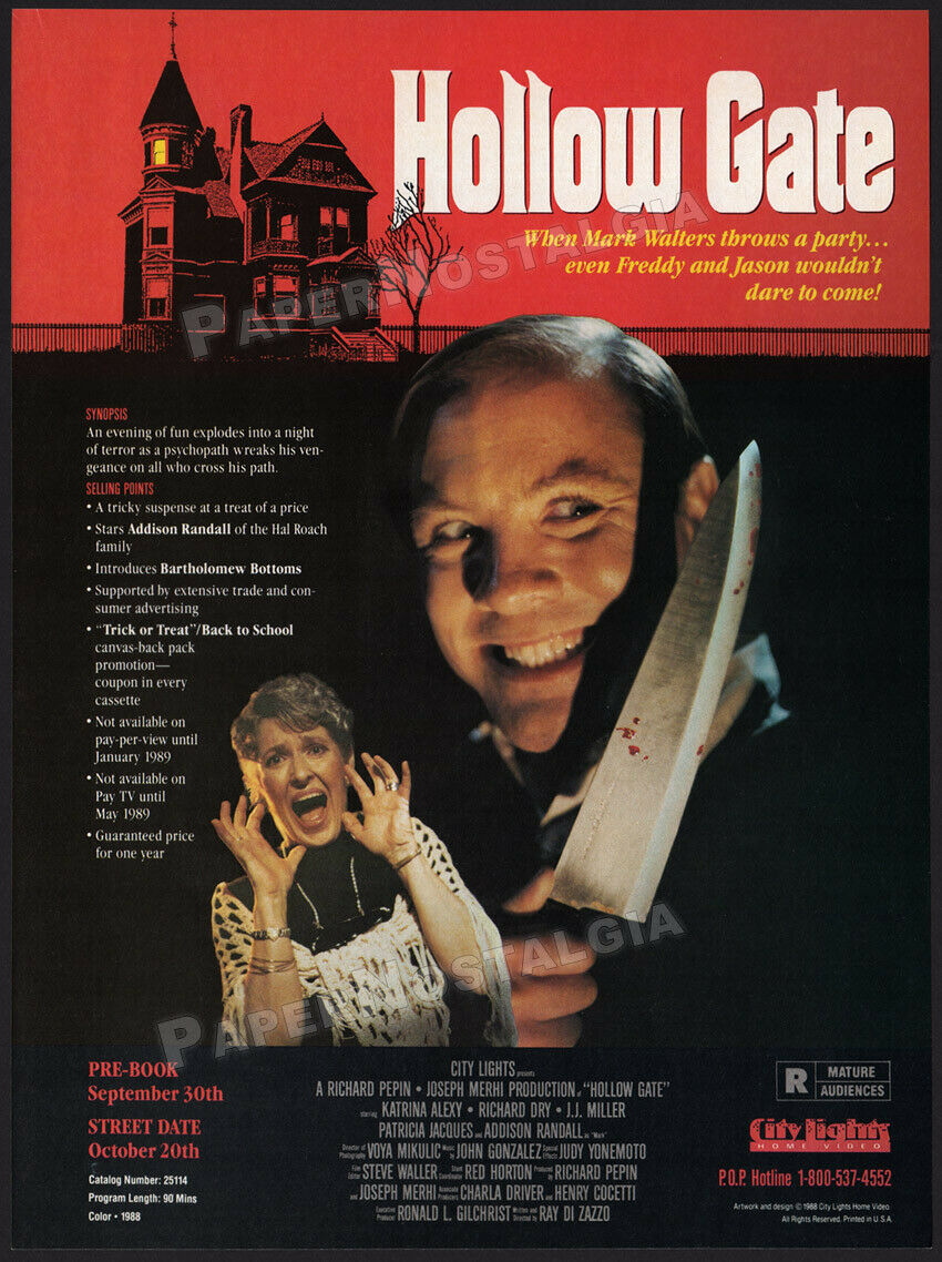 The Horrors of Halloween: HOLLOW GATE (1988) Newspaper Ad, Trade Ad ...