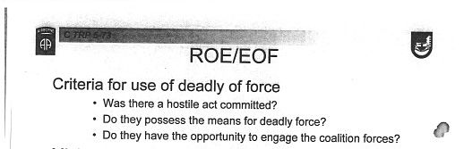 Whenever ROEs changed, squadron headquarters would issue cards that the ...