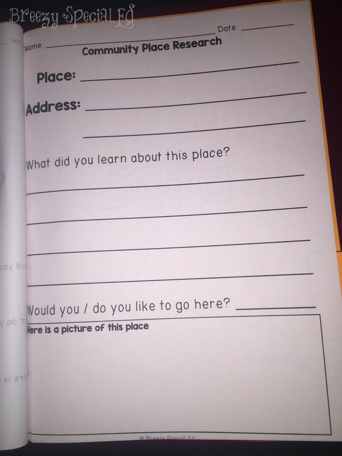 Community Places Curriculum - Breezy Special Ed