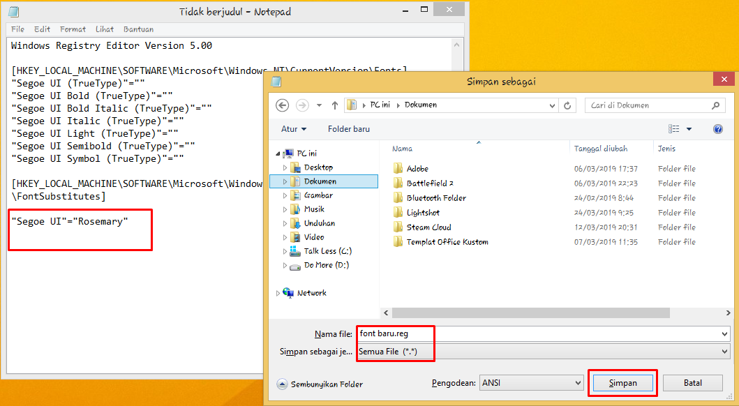 Cara Mengganti Font Default di Semua Versi Windows melalui Regedit ... Cara Mengganti Font Default di Semua Versi Windows melalui Regedit ...