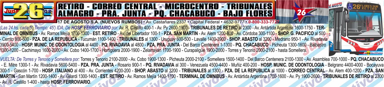 Colectivos Argentinos: RECORRIDO DE LA LINEA 26 (Capital Federal)