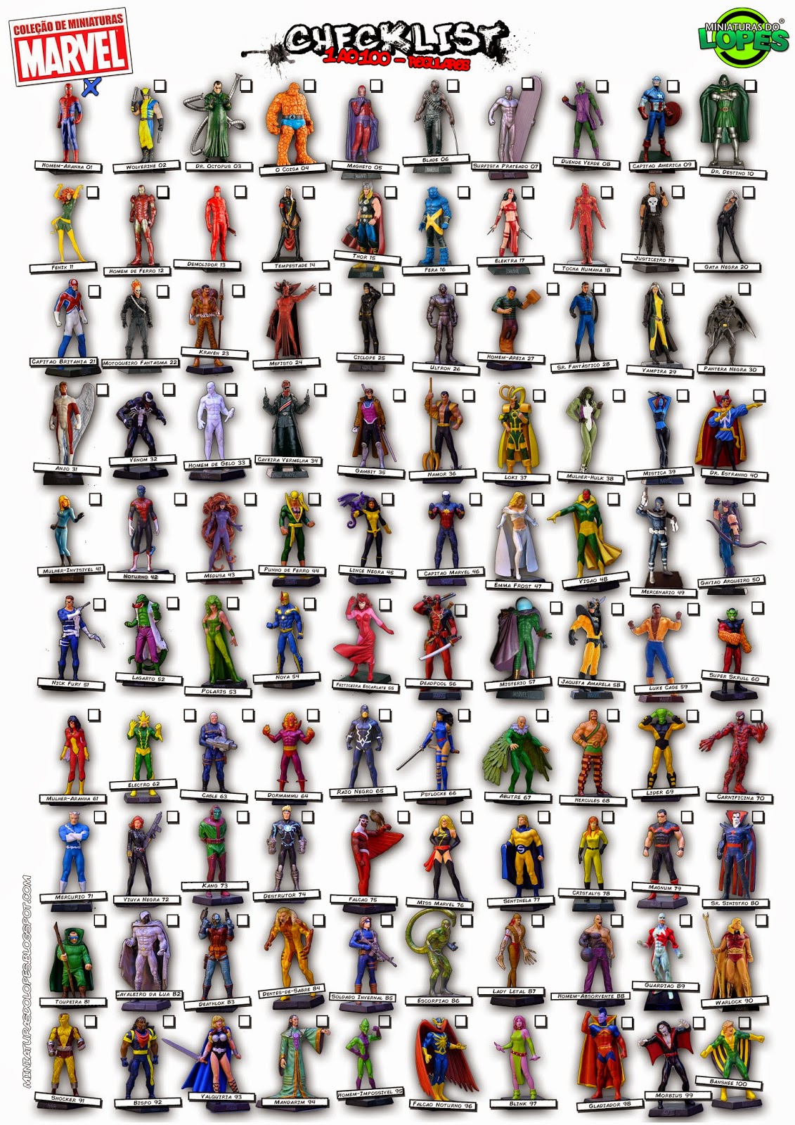 Miniaturas do Lopes!: Checklist - Miniaturas Marvel Eaglemoss