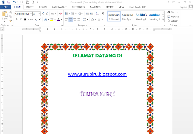 Download Page Border Cantik Keren Untuk Office Word Part II - INTIRUH