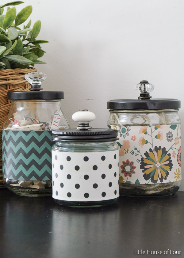 Recycled Glass Jars Turned Stylish Office Storage | Little House of ...