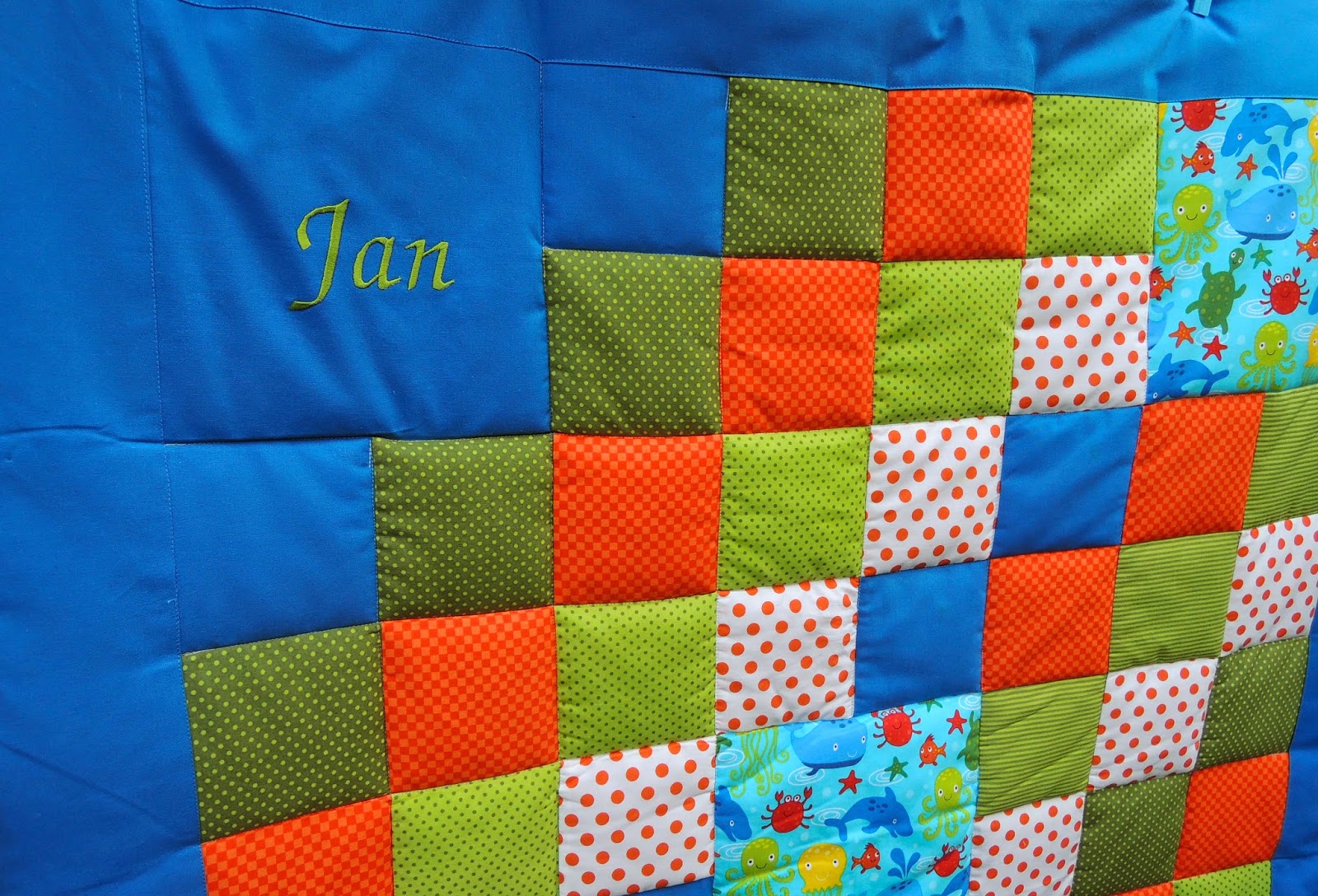 d'Inge: Patchwork - Babydecke für Jan ( Meer & Meerestiere )