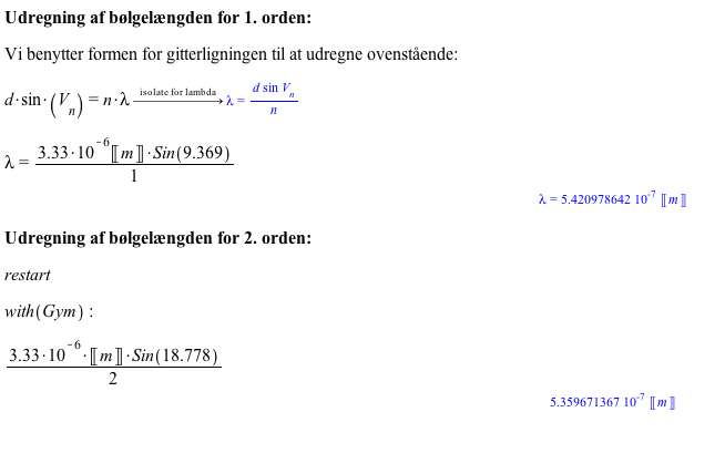 Optisk Gitter - Fysik forsøg