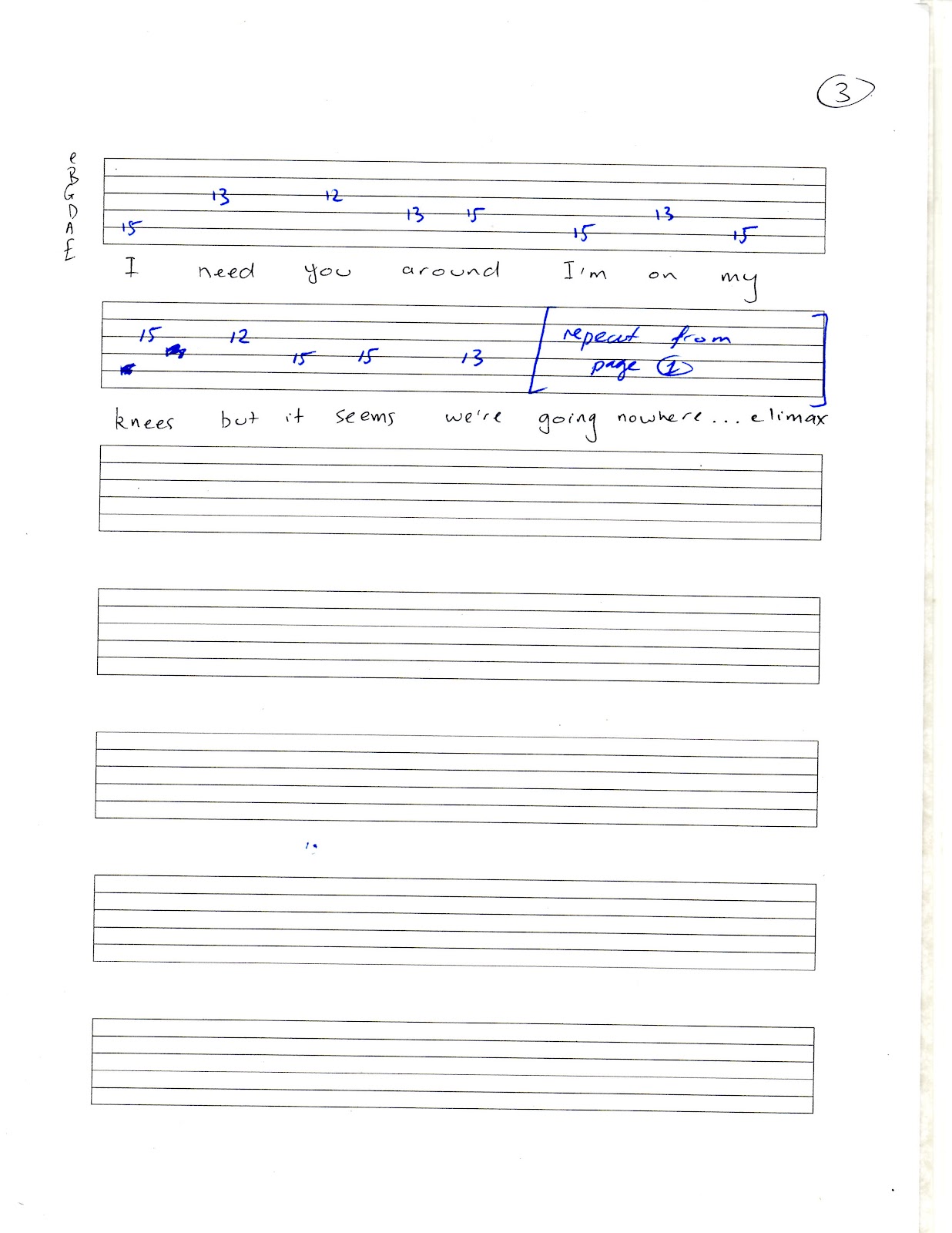 Keep On Tabbing • Usher - Climax - Tab