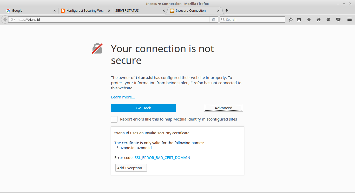 TRIANA || BLC TELKOM KLATEN: Konfigurasi Securing Web Server (HTTPS) pada Linux Debian