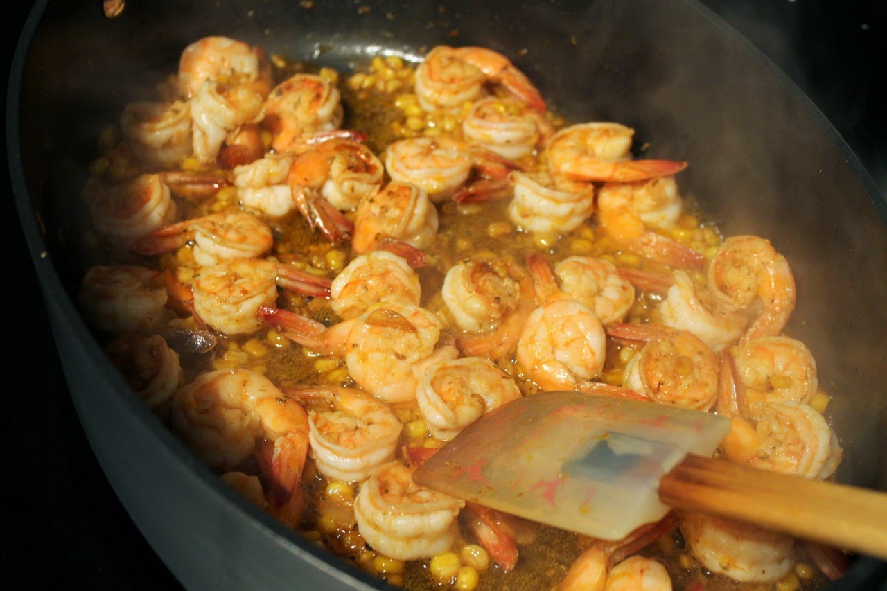 Cook In / Dine Out: Shrimp with Fresh Corn Grits