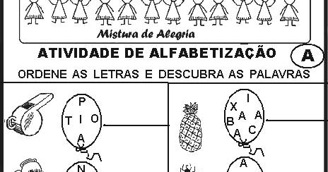 FORMANDO PALAVRAS COM LETRAS MISTURADAS, ALFABETIZAÇÃO PARA IMPRIMIR E ...