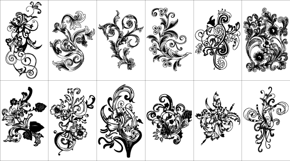 Free Floral Vector Pack | Black and White Vector