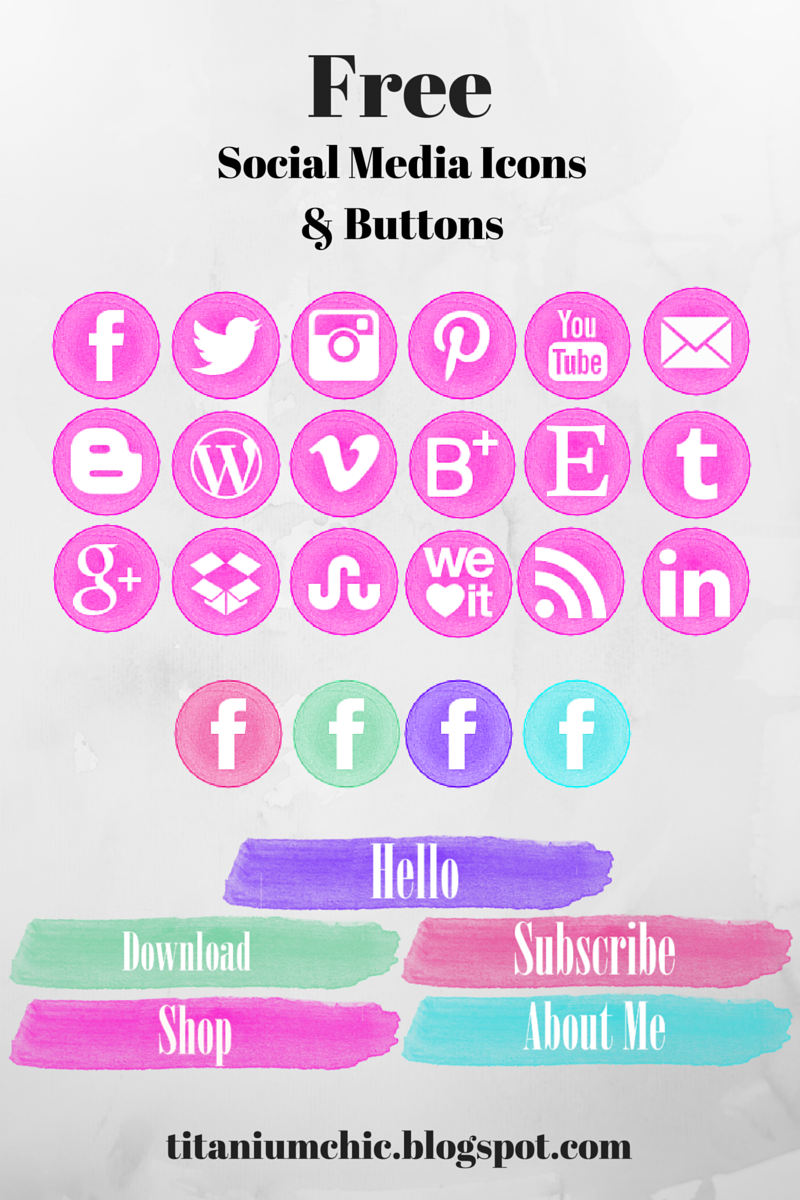 Free Social Media Icons Buttons Titanium Chic