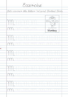 To print // dotted activity letter "M" in PDF