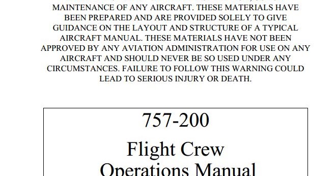 ARQUIVOS AERONÁUTICOS: Manual Boeing 757-200 FCOM