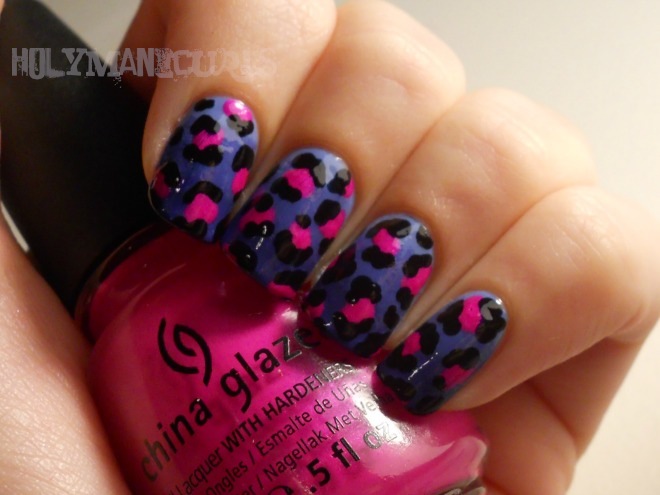 Holy Manicures: Purple Leopard Gradient Nails.