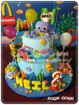 Olanos: Under the Sea 2 tiered Birthday Cake for Neil