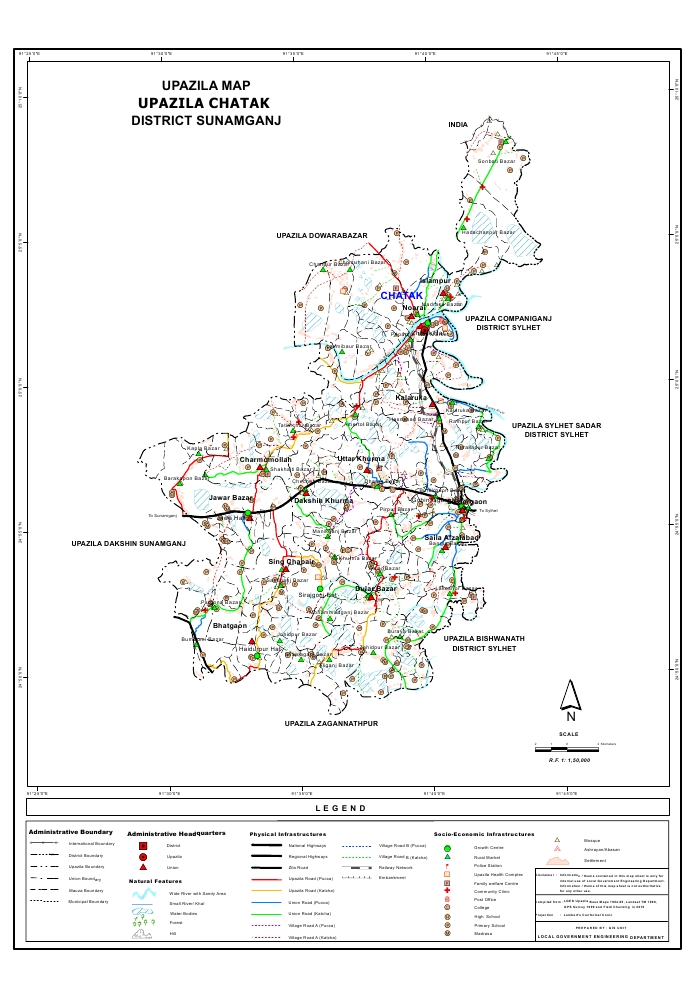 Mouza & Land Use Maps of Chatak Upazila, Sunamganj, Bangladesh ...