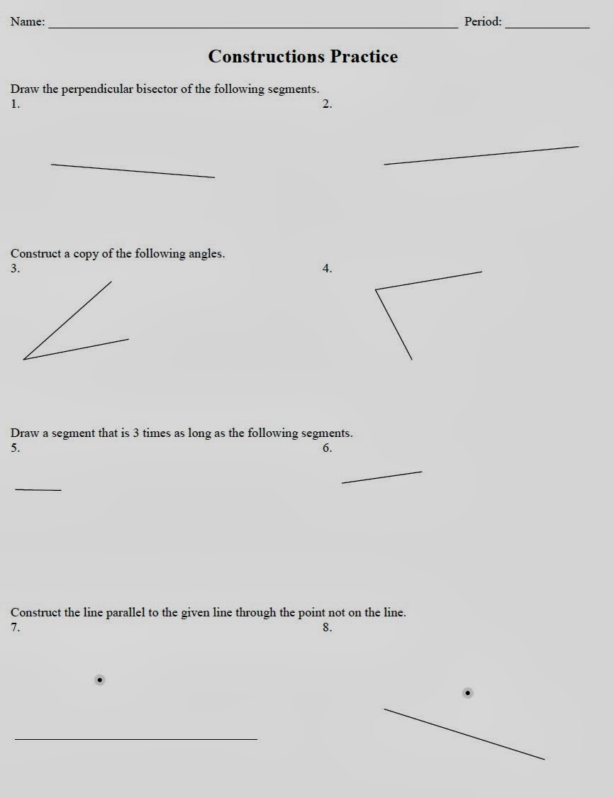 Mr. Matt's Math Classes: Assignment - Constructions Practice