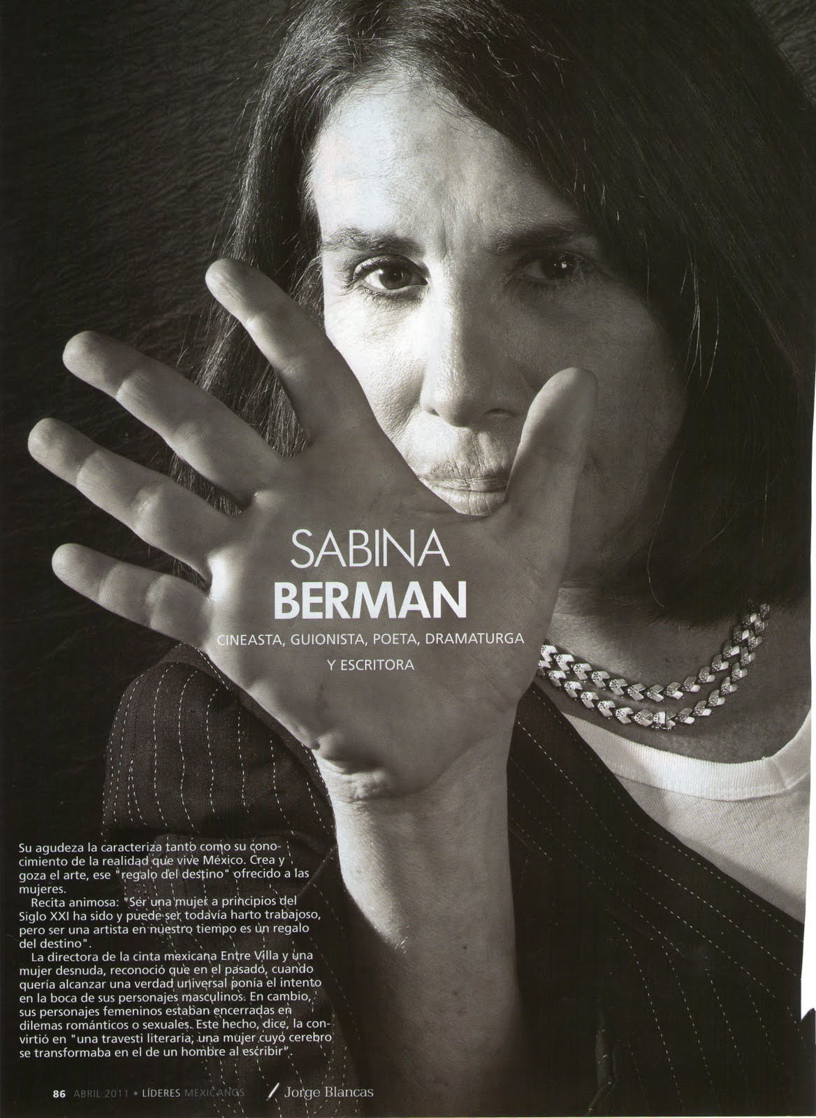 Sabina Berman: Revista Líderes Abrill 2011