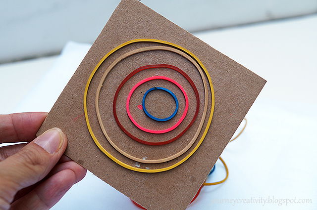 Rubber band stamp - Journey into Creativity