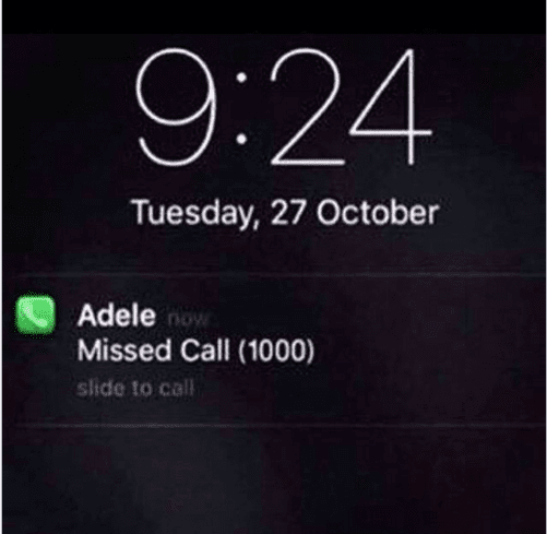 missed call ~ Adele Meme