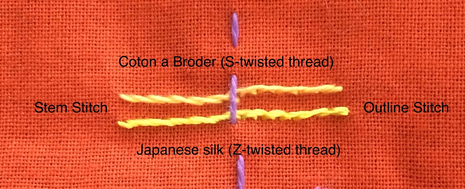 Queenie's Needlework: Friday Homework for Lesson 35: Outline Stitch