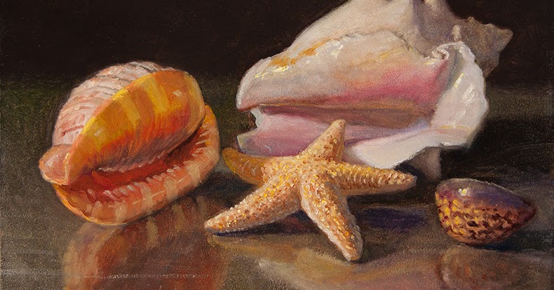 Wang Fine Art: seashells painting original