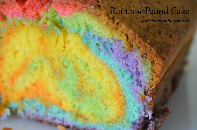 Rainbow Pound Cake! - ShobsKitchen