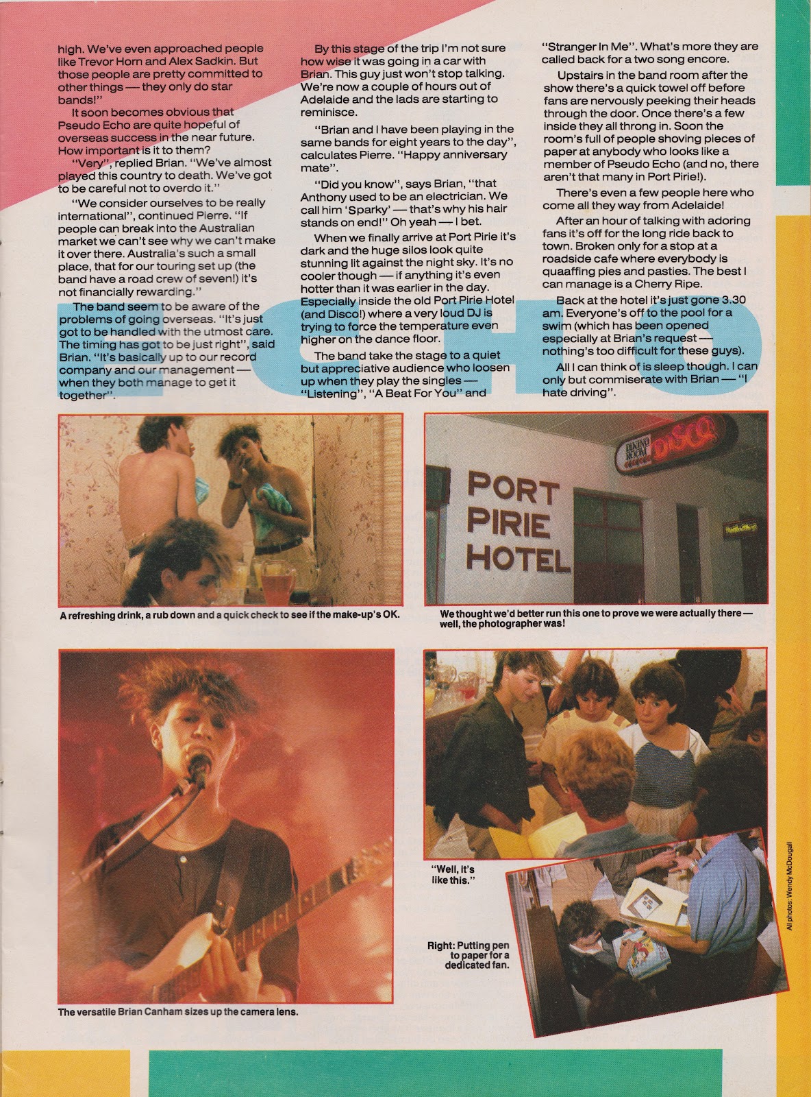 80s Dreamer: Pseudo Echo - Smash Hits article from 1985
