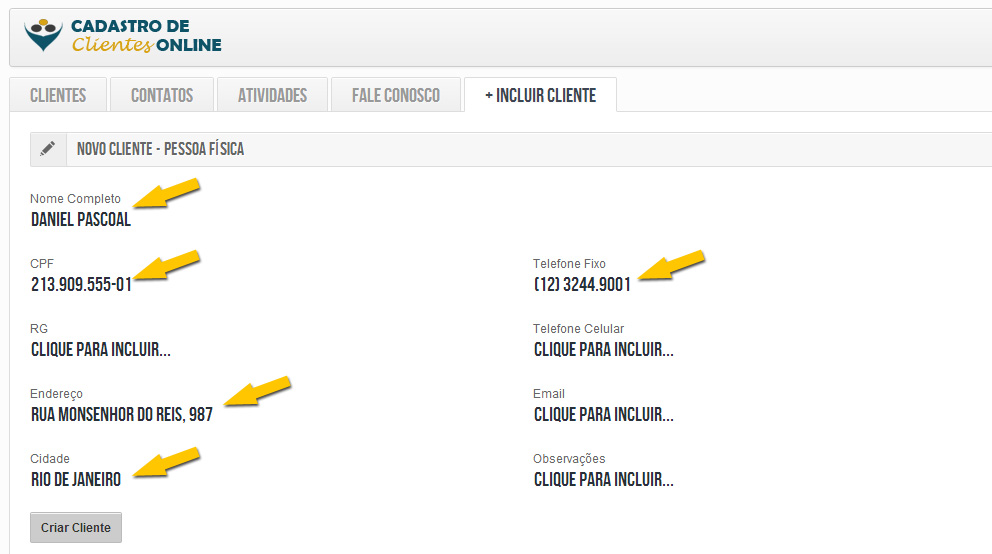 Blog do Cadastro de Clientes Online: Como cadastrar um cliente no novo ...