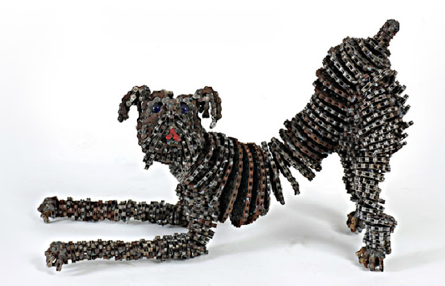 unique bike-chain artwork ~ ideas arts and crafts projects