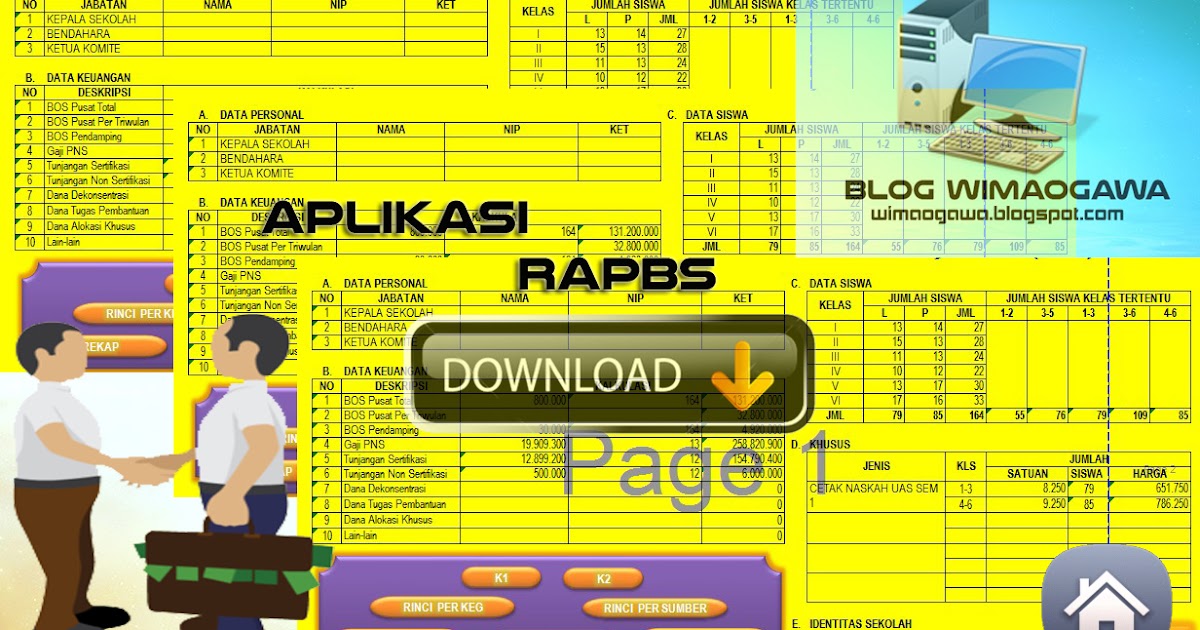 Aplikasi Untuk Membuat RAPBS Format Excel untuk Tahun Pelajaran 2016/2017