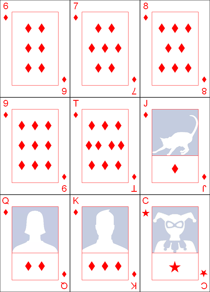 Baraja francesa sencilla para imprimir.