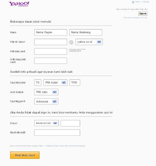 Cara Membuat E-mail baru dengan id Yahoo - IPA Edukasi