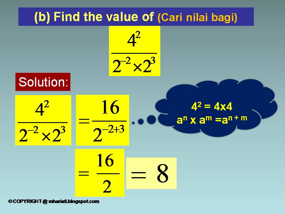 TIP BELAJAR MATEMATIK (TIPS FOR LEARNING MATHEMATICS): INDICES