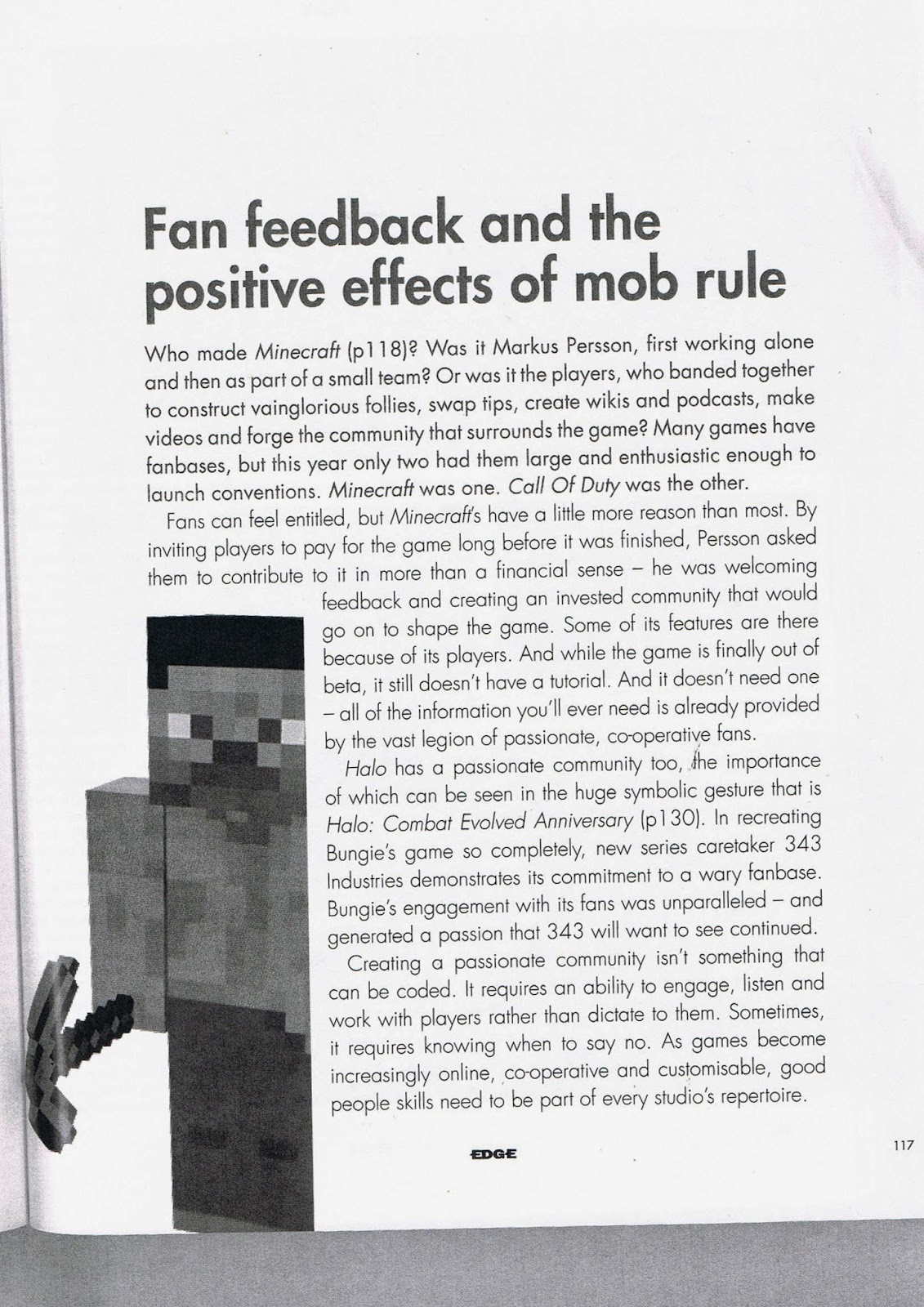 Subculture Vultures: printed article on minecraft