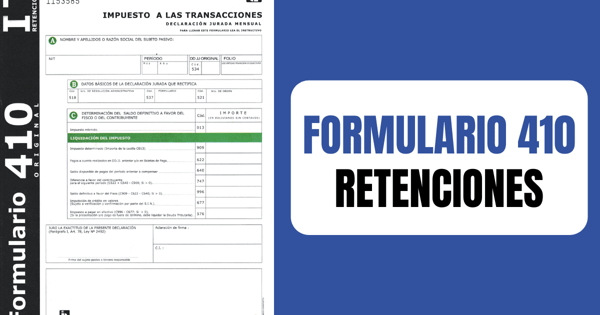El formulario 410: Qué es y cómo llenar correctamente - Contador ...