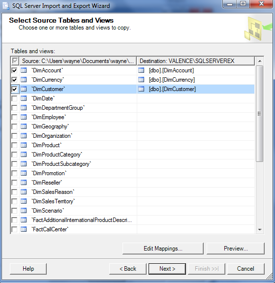 Valence Analytics: Importing Data into a Database Engine, SQL Server 2012