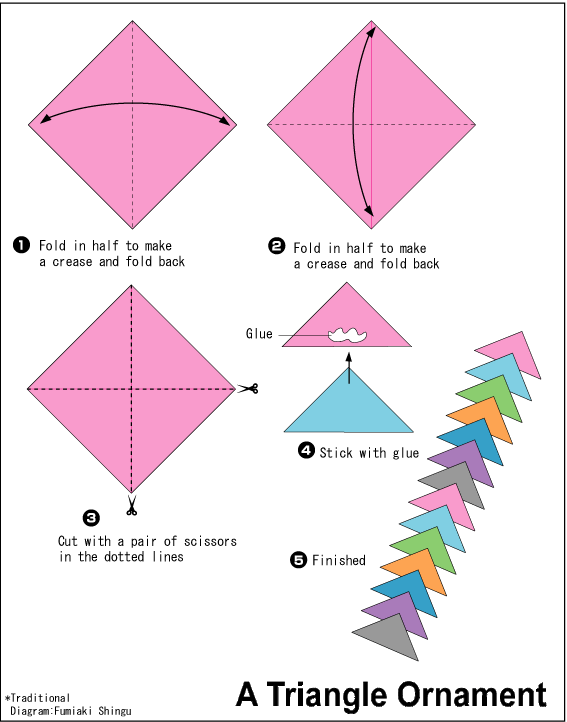 Triangle Ornament - Easy Origami instructions For Kids