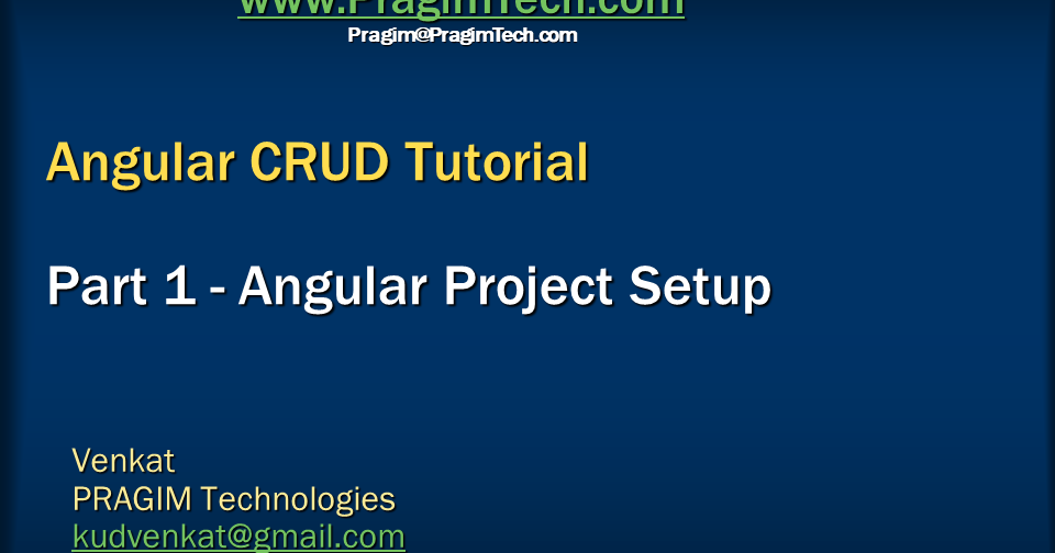 Sql Server Net And C Video Tutorial Angular Project Setup Slides