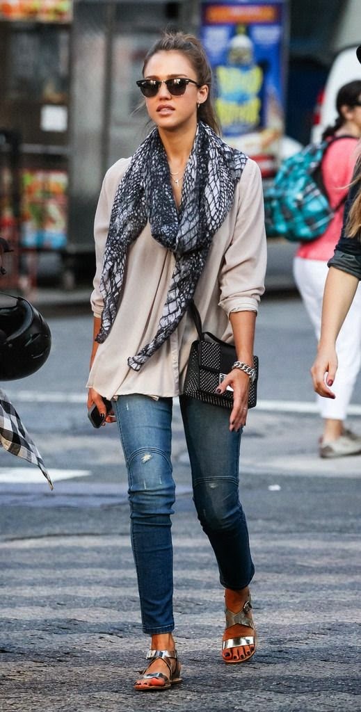 New spring and summer fashion Scraf with jeans | At Fashion Forte