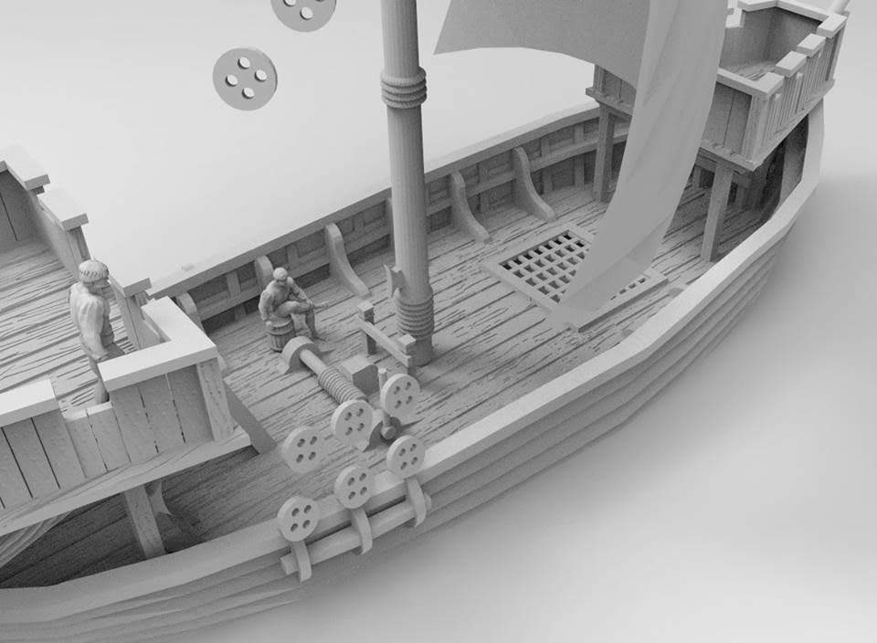 10mm Wargaming: 1st Cog Ship from Najewitz Modellbau