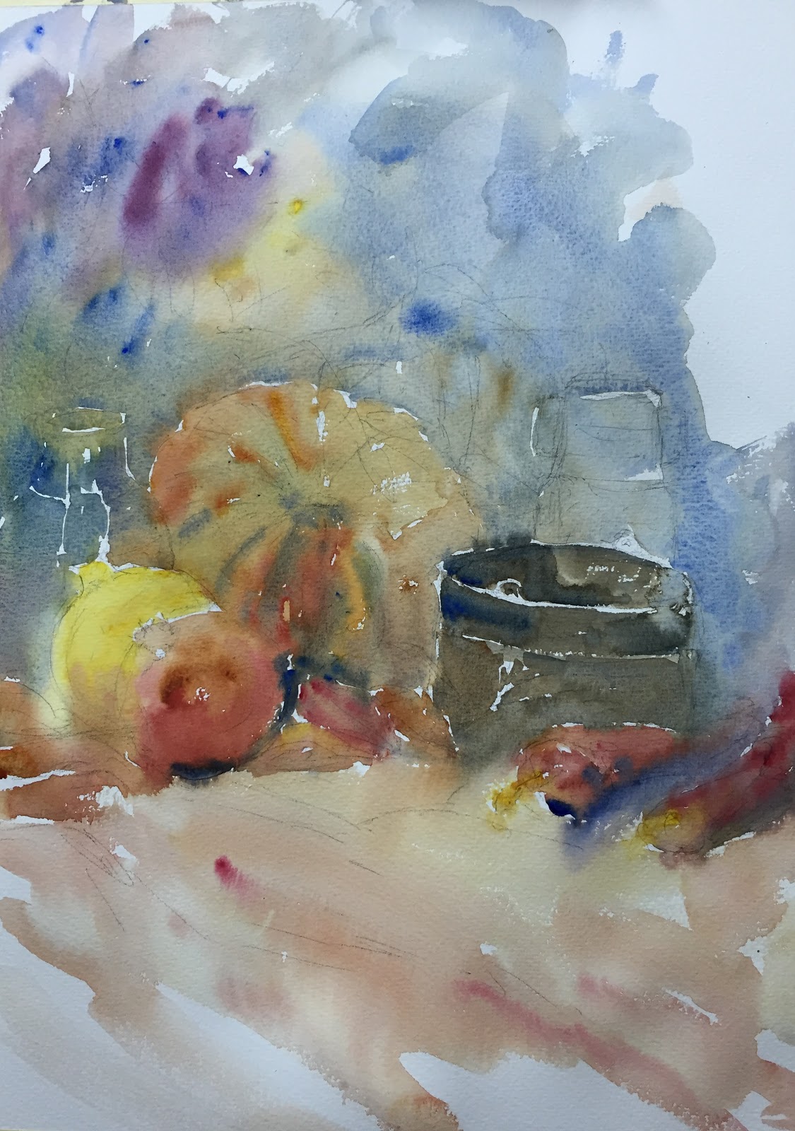 Acuarelas de Antonio Medina: Bodegon - paso a paso