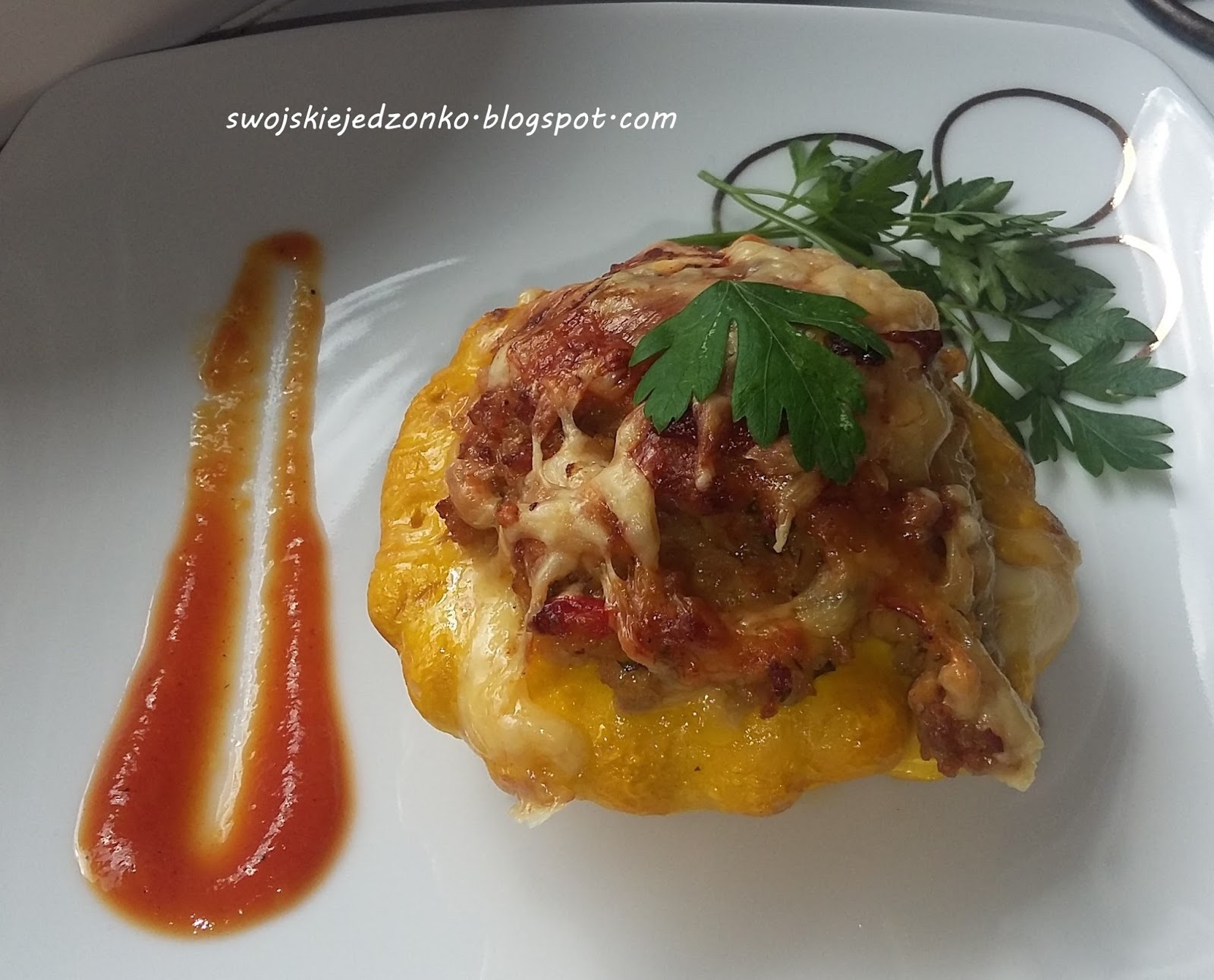 Faszerowane patisony-mięsem mielonym i kaszą jęczmienną - Swojskie jedzonko