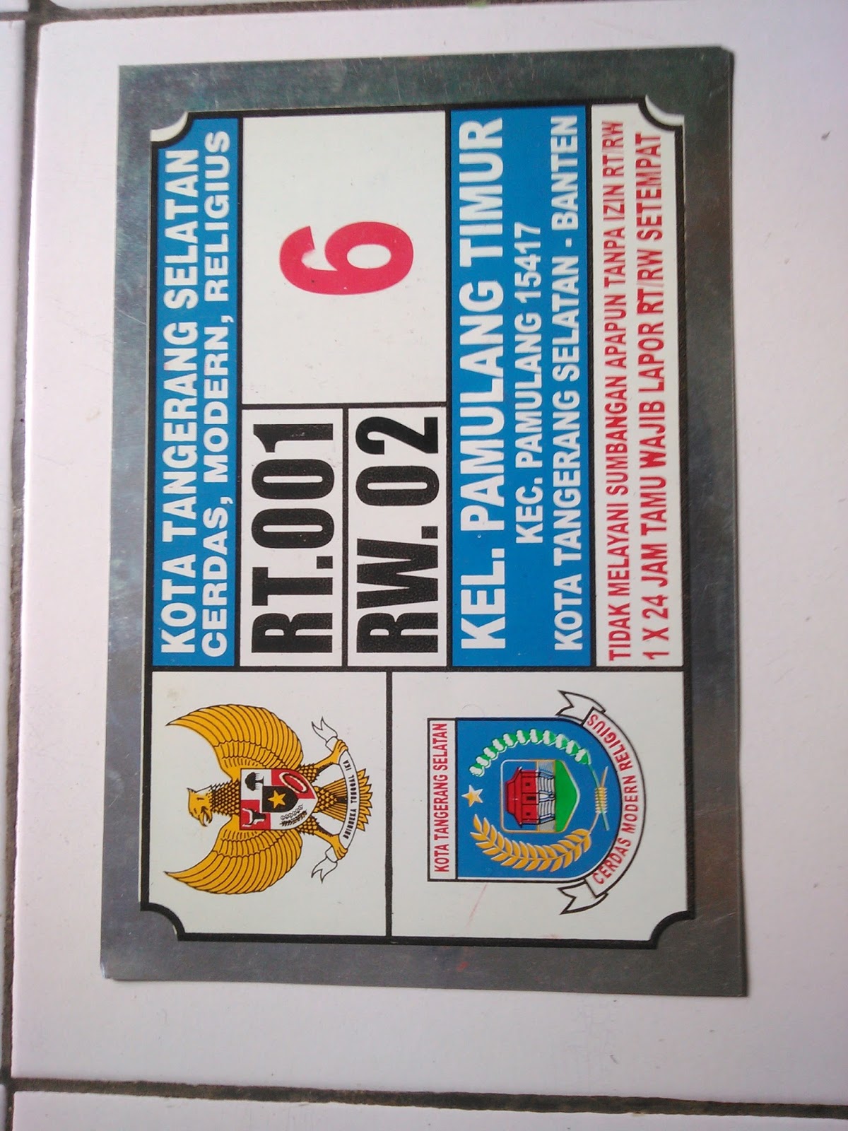 CONTOH PLAT NOMOR RUMAH ~ PERCETAKAN PLAT NOMOR RUMAH